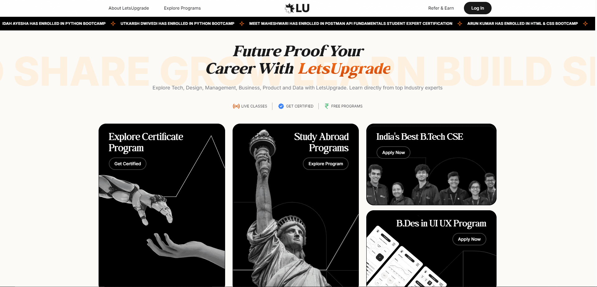 Future-Proof Your Career: Free Online Courses & Certifications | LetsUpgrade.in | LetsUpgrade