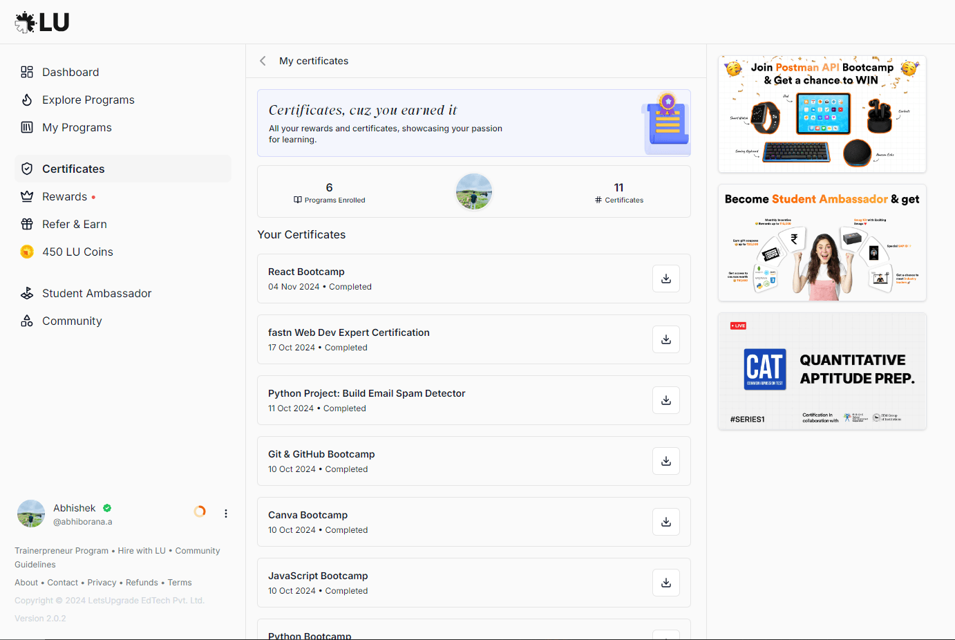 Your LetsUpgrade Certificates - View, Download & Share Your ...